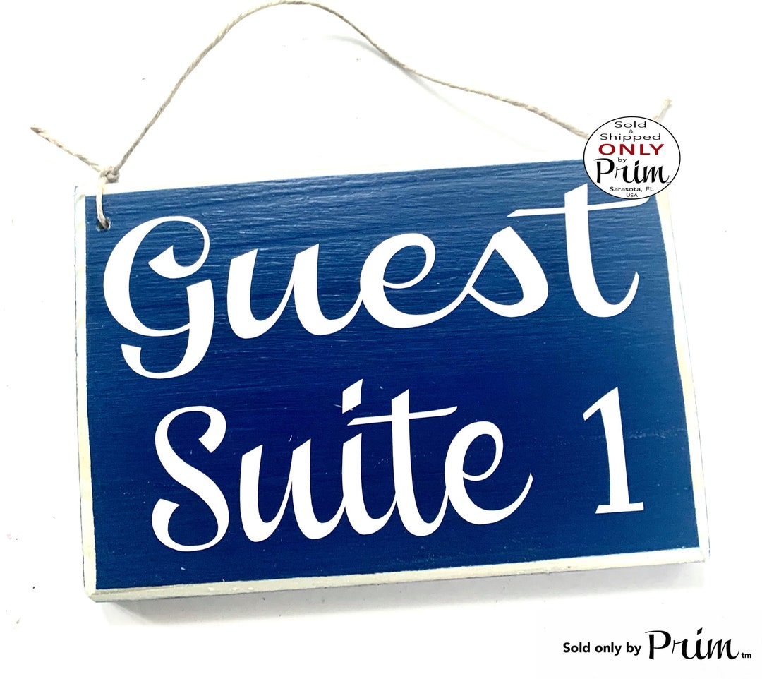 8x6 Guest Suite Door Number Custom Wood Sign | Welcome Suite Quarters ...