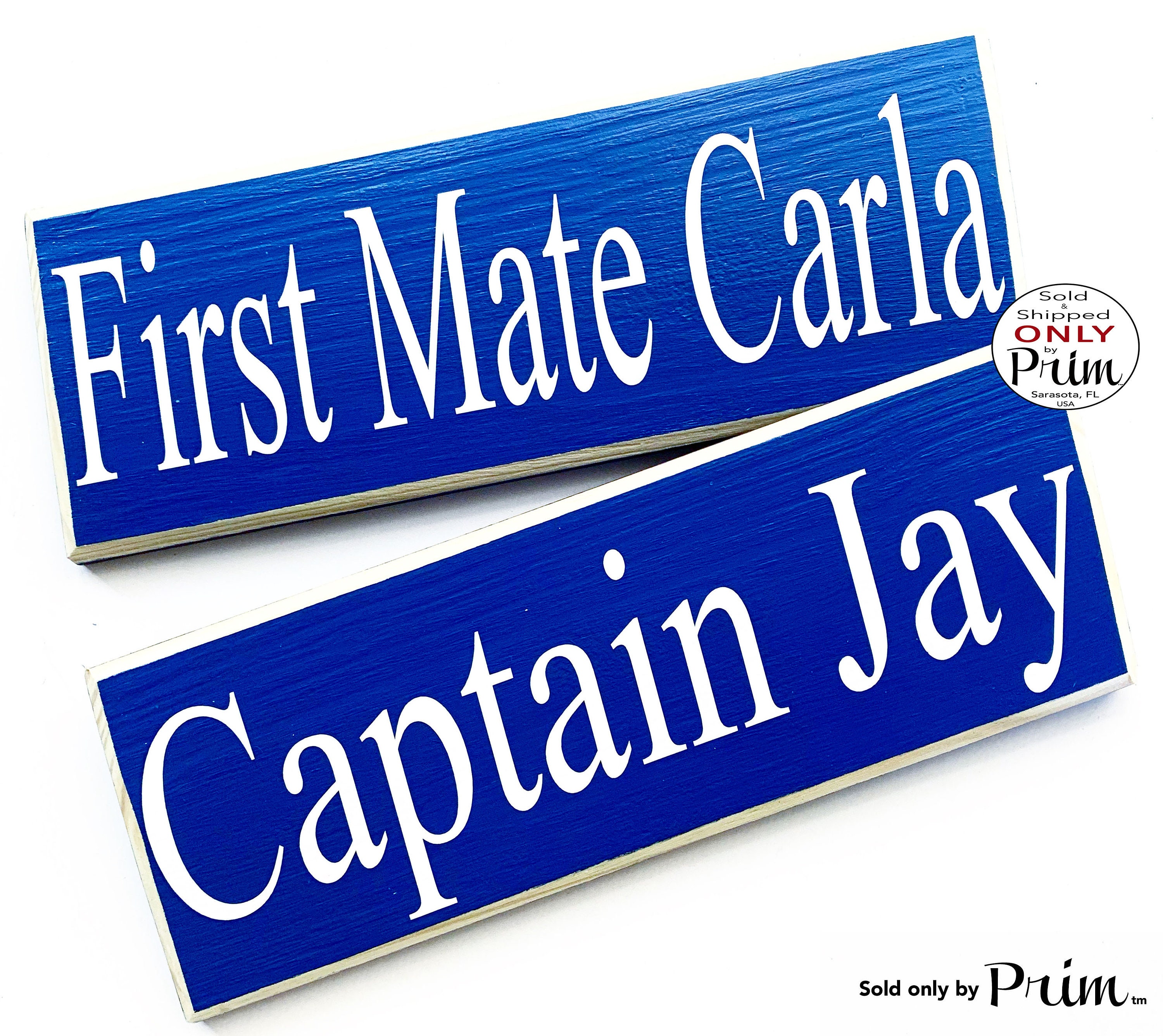 12x4 Captain and First Mate Personalized Name Custom Wood Sign | Etsy
