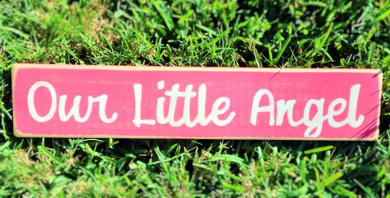 24x6 OUR LITTLE ANGEL Custom Wood Sign Children Kids Bedroom | Etsy