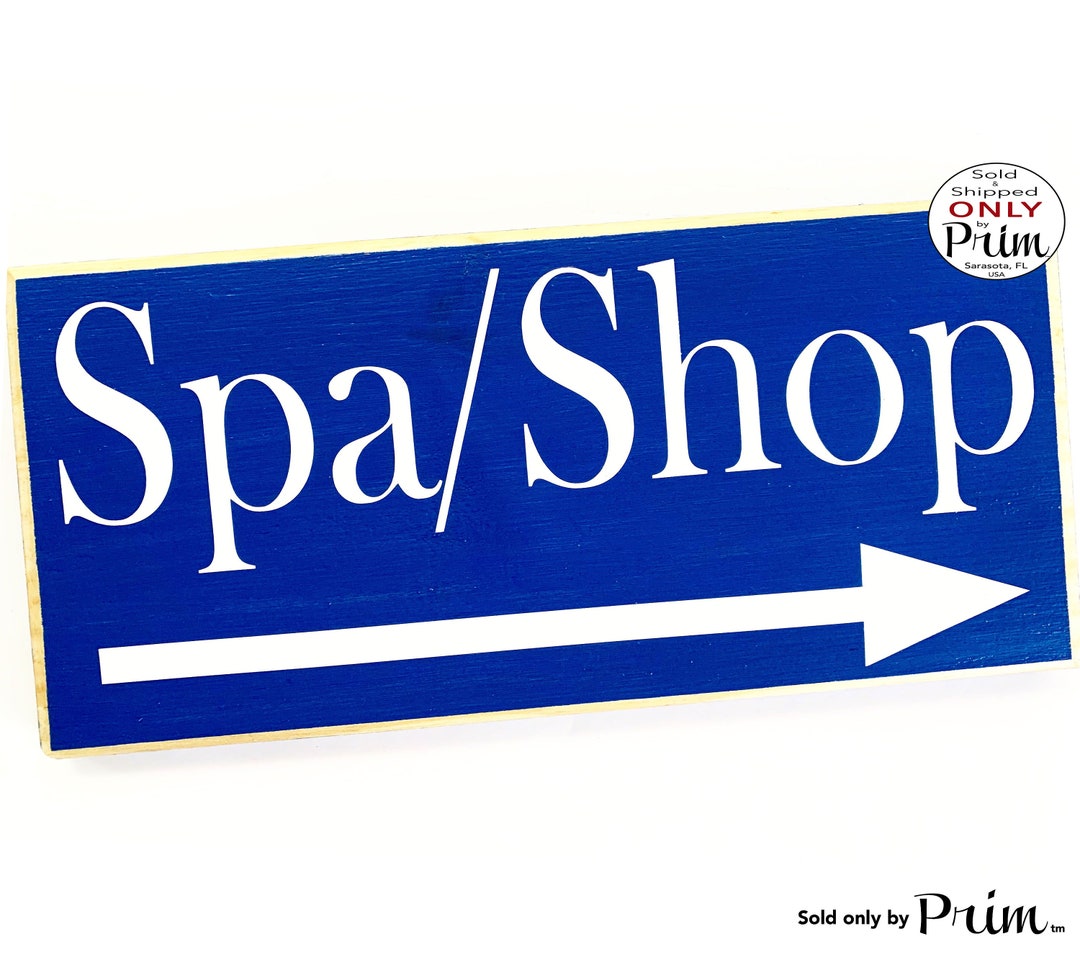 14x6 Spa Shop Arrow Custom Wood Sign | Personalized Wording Business ...