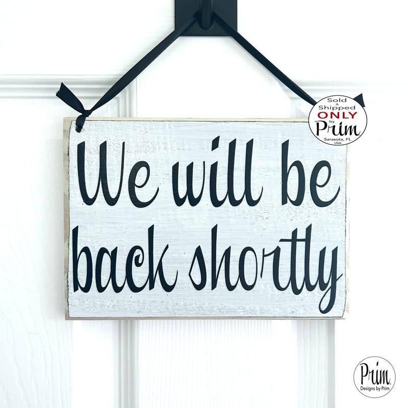 Be Back Shortly Sign - Etsy