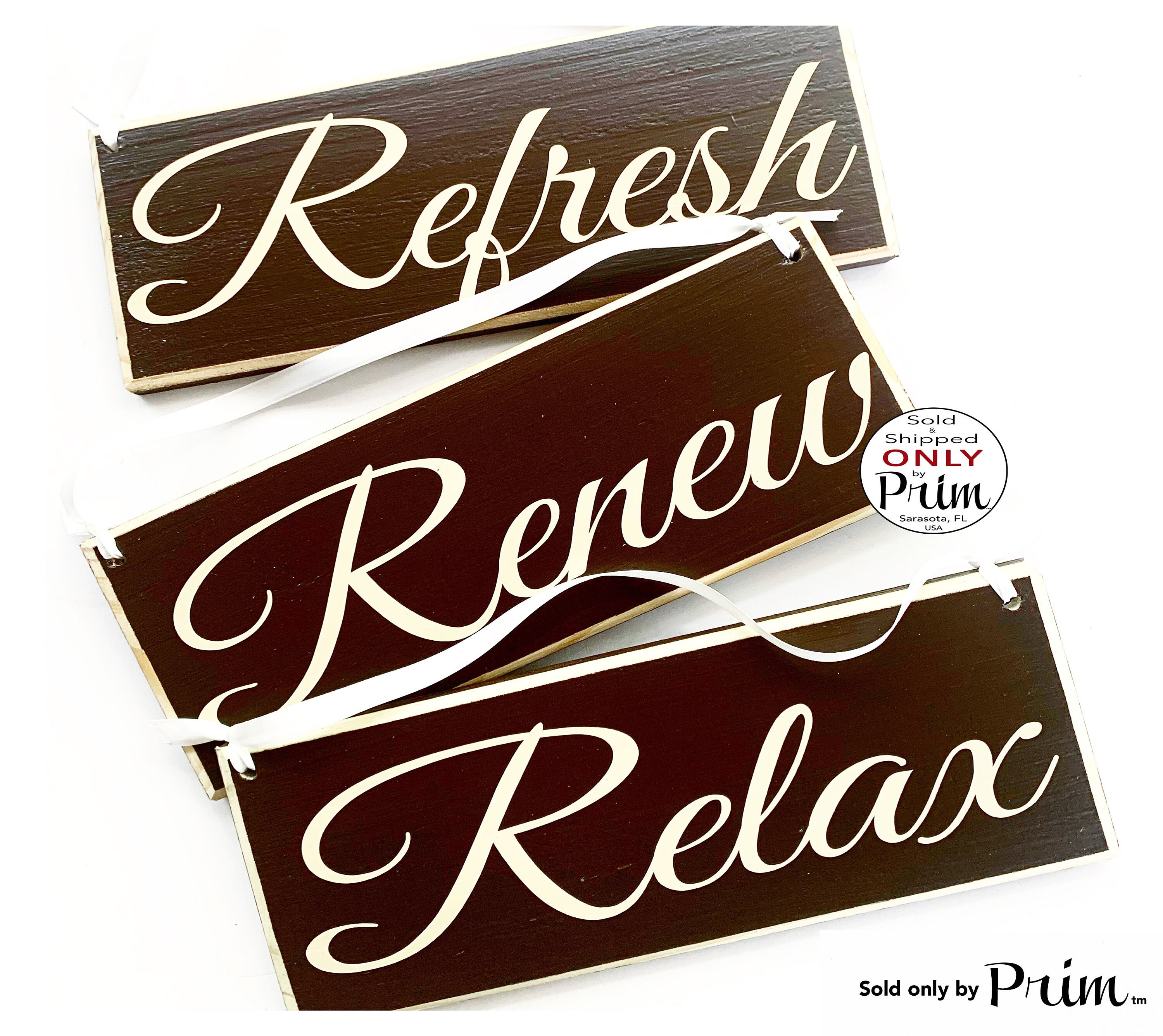 10x4 Relax Refresh Renew Custom Wood Signs 3 Sign Bundle Spa | Etsy