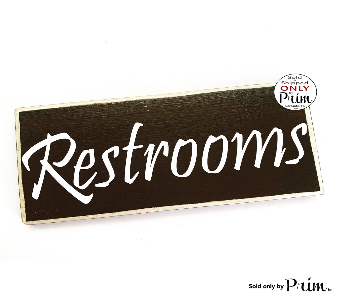 10x4 Restrooms Custom Wood Sign Office Business Bathroom Bath Loo ...