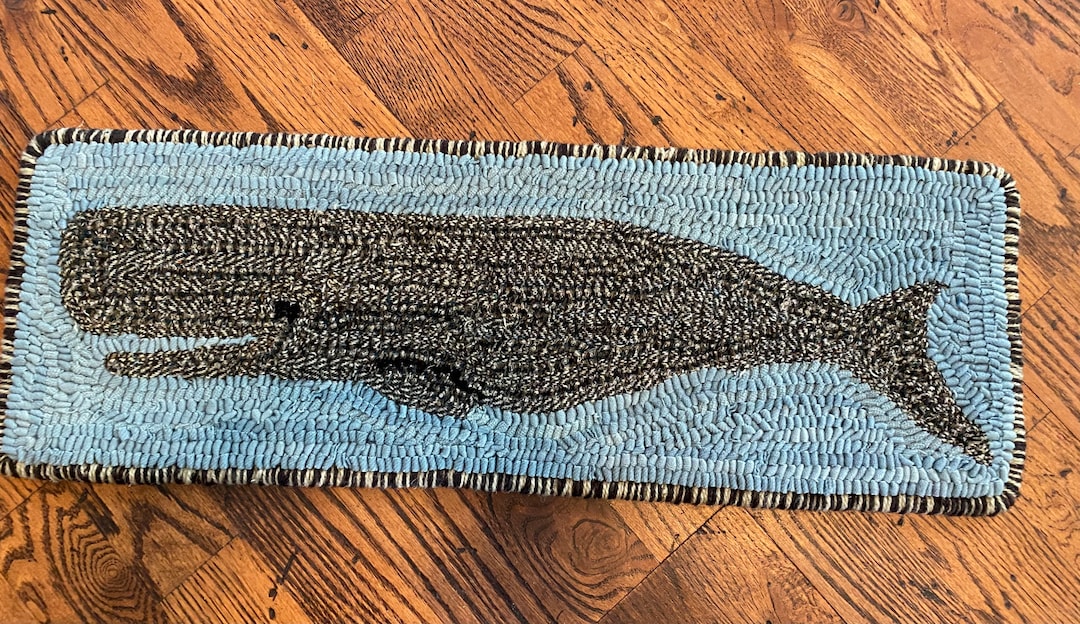 Primitive Style Hooked Rug Runner Nantucket Whale - Etsy