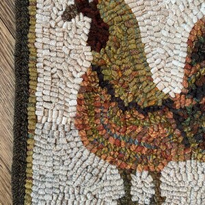 Handmade Primitive Style Hooked Rug Mat Folk Art Rooster - Etsy