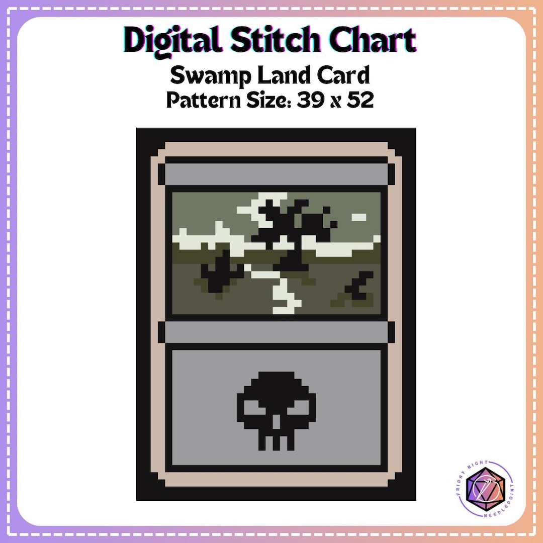 MTG Swamp Mana Land Needlepoint Cross Stitch Digital Chart - Etsy