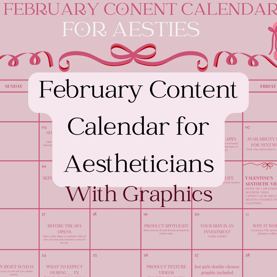 February Content Calendar for Aesties Social Media Planner for ...