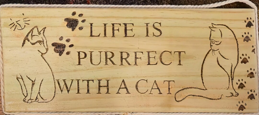 Life is Purrfect With a Cat - Etsy