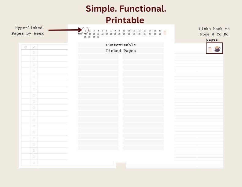 Teacher Meeting Notes Template, Hyperlinked - Simple, Functional ...