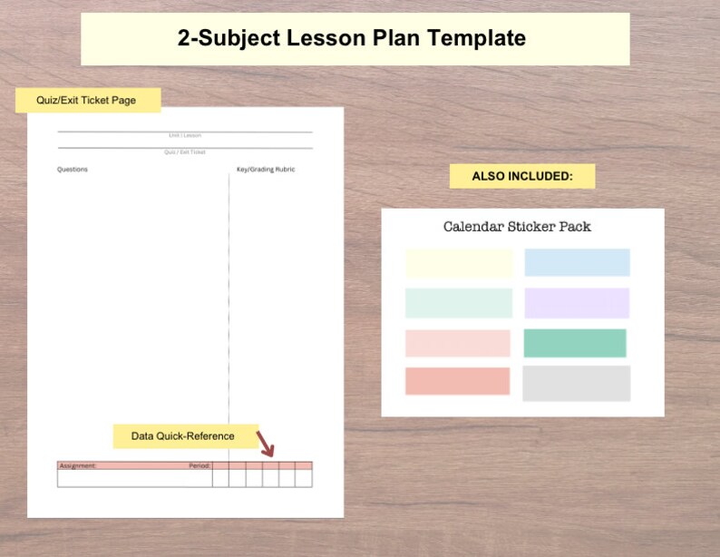 2-subject Lesson Plan Template, Ideal for Chunking, Hyperlinked, Year ...