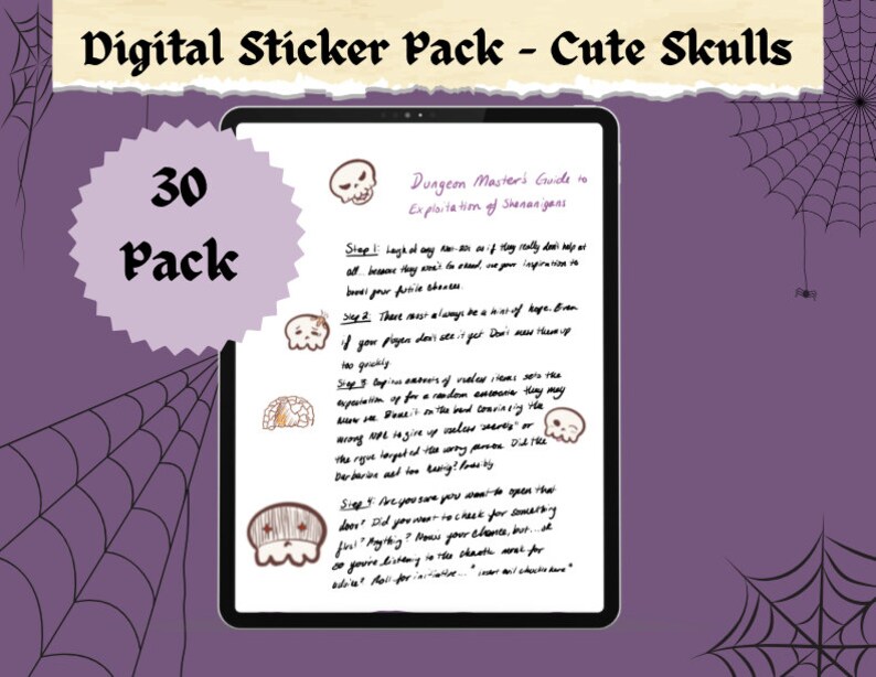 Goth Skull Digital Stickers: Emoticon Pack - 30 Skully Emoji Images ...