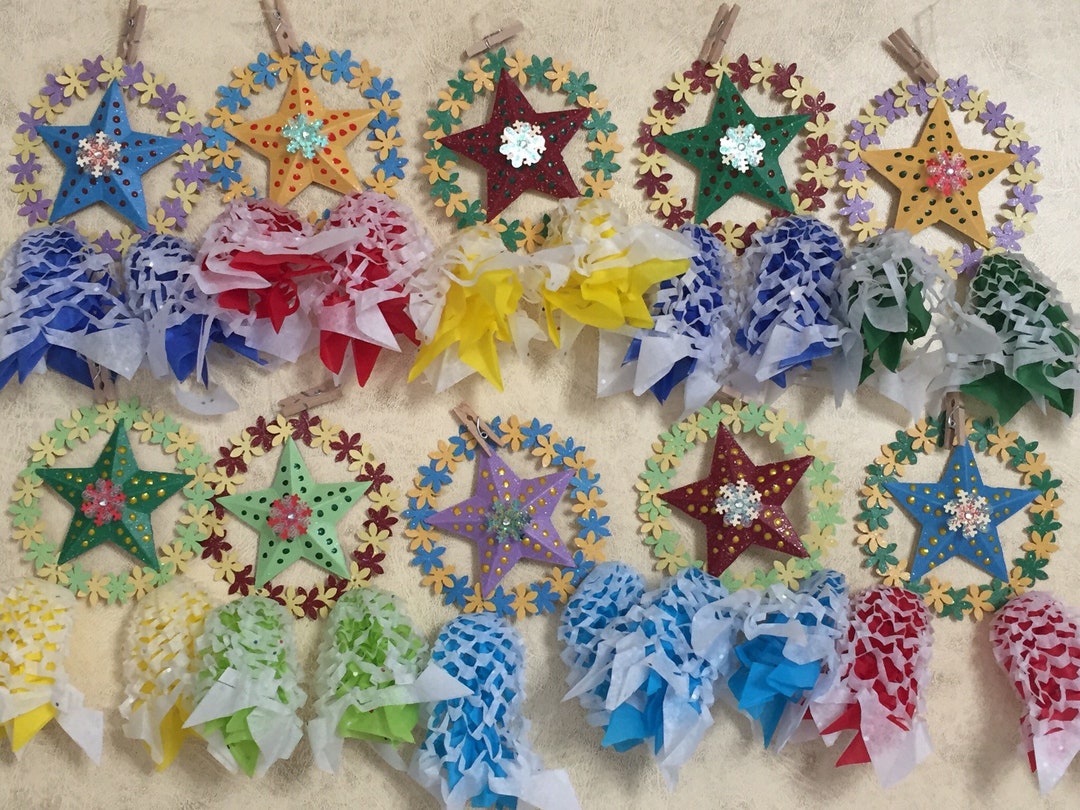 Mini Filipino Christmas Lantern Ornaments: Handmade Paper Parol, Set of ...
