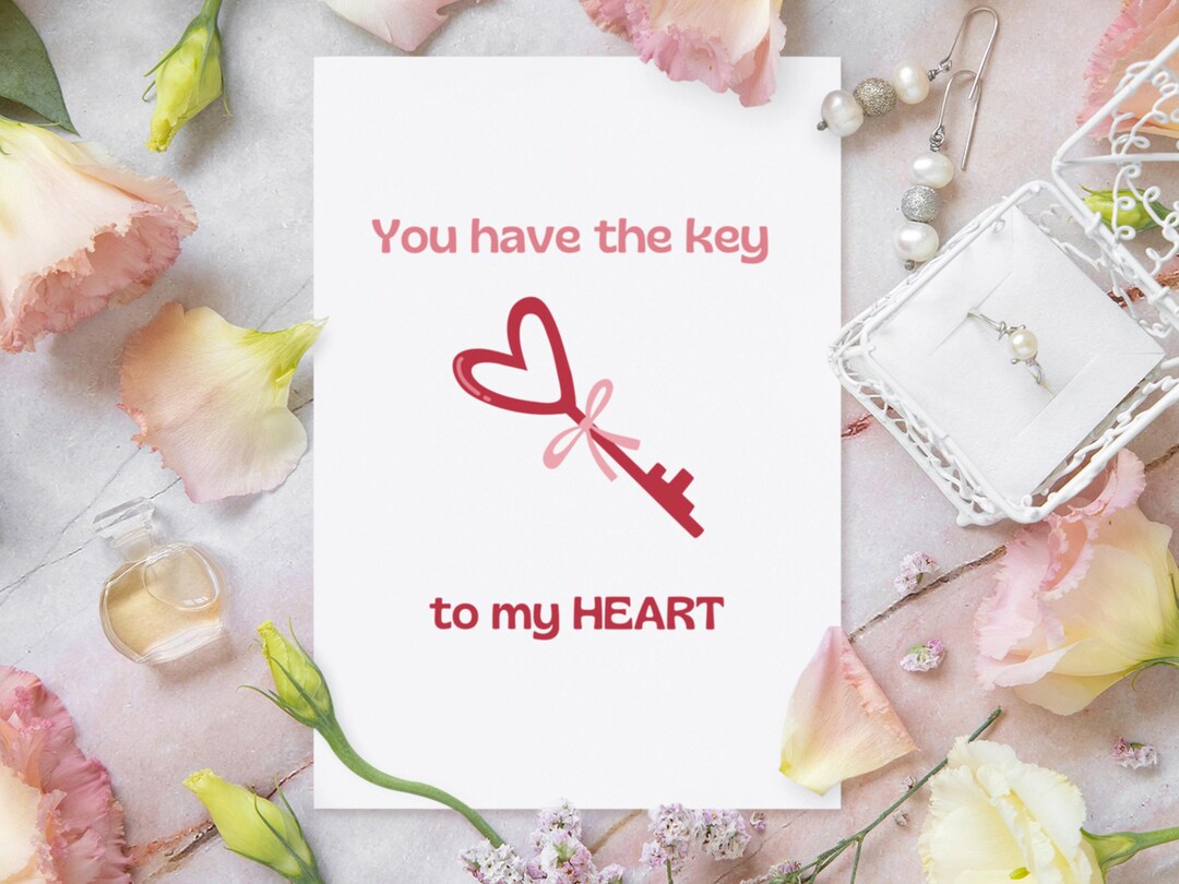 You Have the Key to My Heart Valentines Day Card Gift for Spouse ...