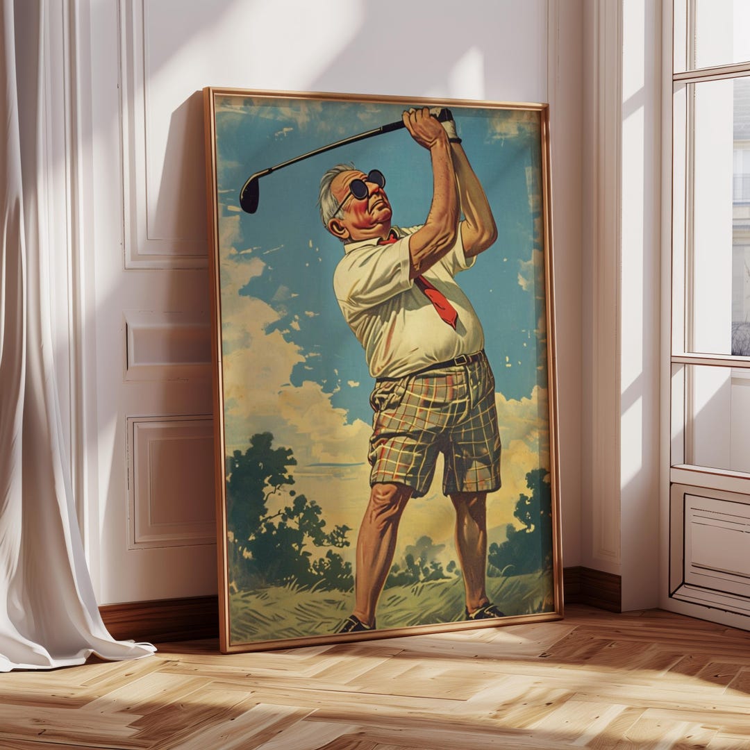 Vintage Golf Wall Art - Retro Golfer Print - Funny Golf Poster ...