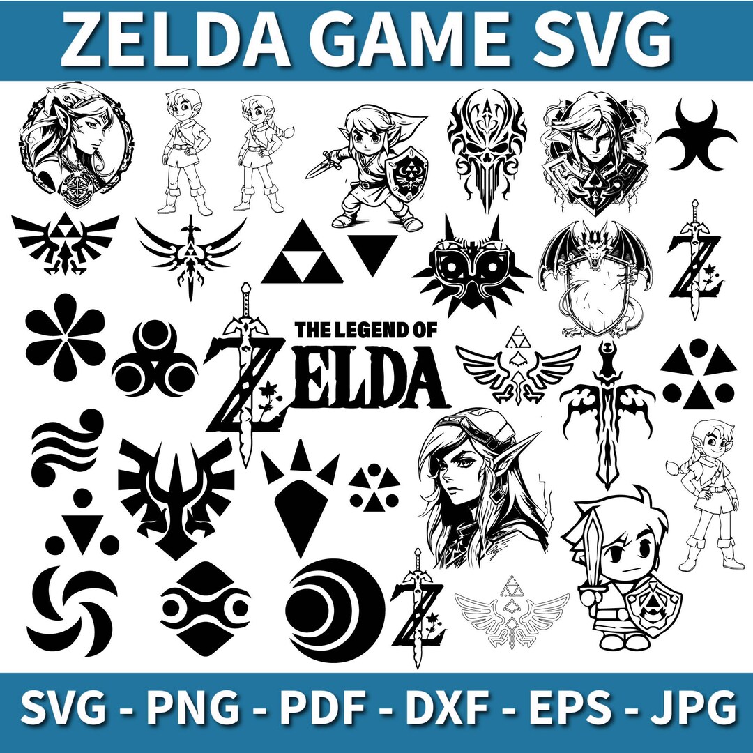 Zelda Inspired SVG Bundle | Triforce Symbol Svg | Fantasy Game Clipart ...
