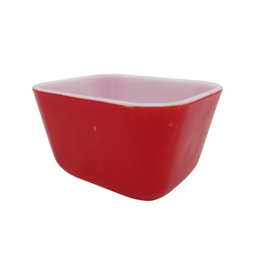 PYREX Red Opalware 501 Refrigerator Dish W/o Lid 1 1/2 Cup Small Size ...