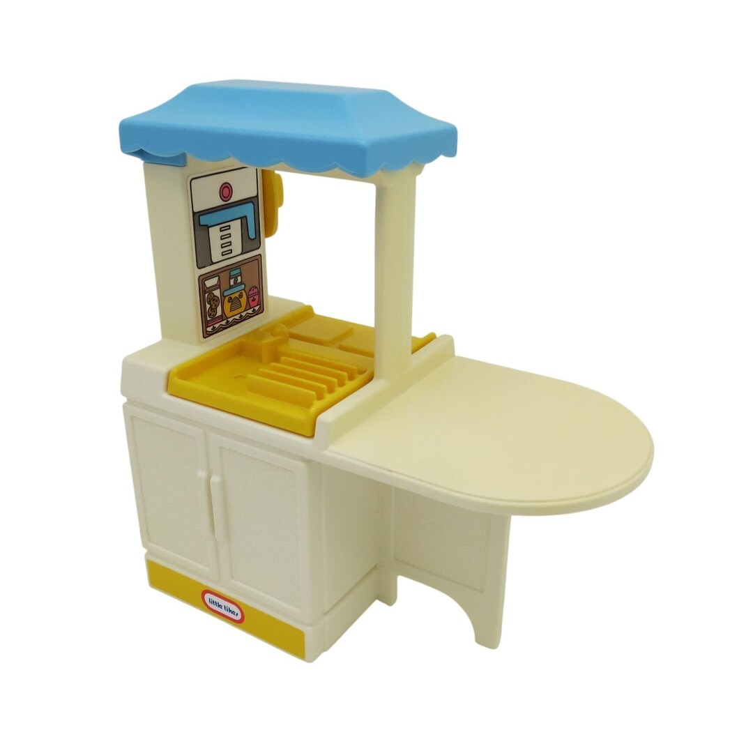VINTAGE 90s Little Tikes Blue Yellow Miniature Play Party Kitchen Kids ...