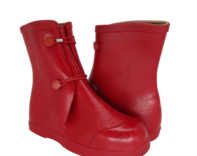 VINTAGE Children's Red Rubber Waterproof Rain Boots Galoshes Size 11 - Etsy