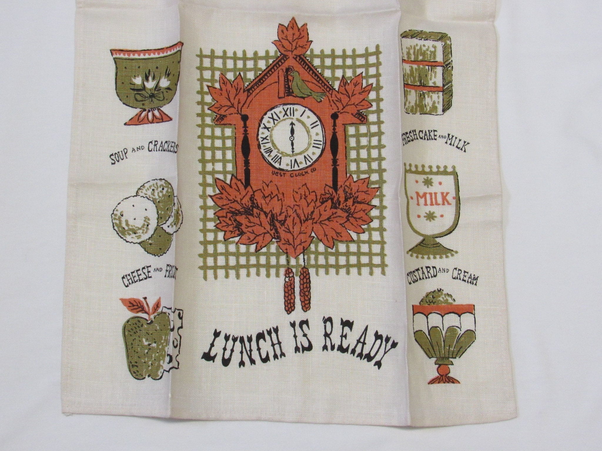 Vintage "lunch is Ready" Linen Tea Towel Cuckoo Clock - Etsy