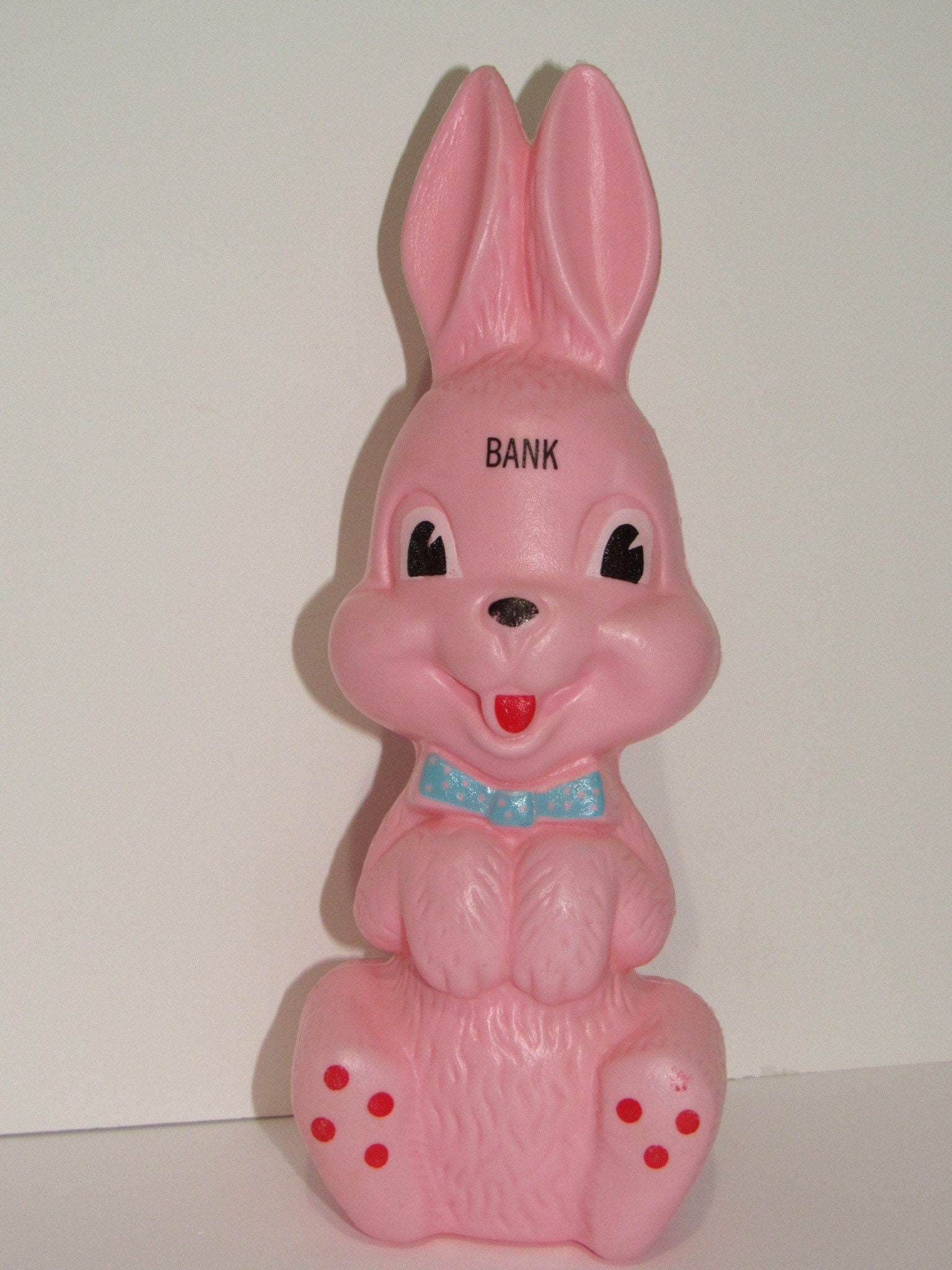 Vintage Pink Easter Bunny Blow Mold Bank - Etsy