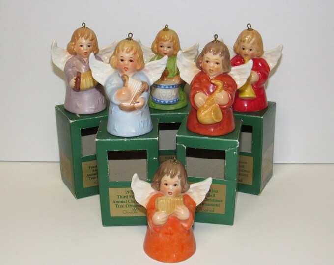 Six Vintage Goebel Angel Bell Ornaments - Etsy