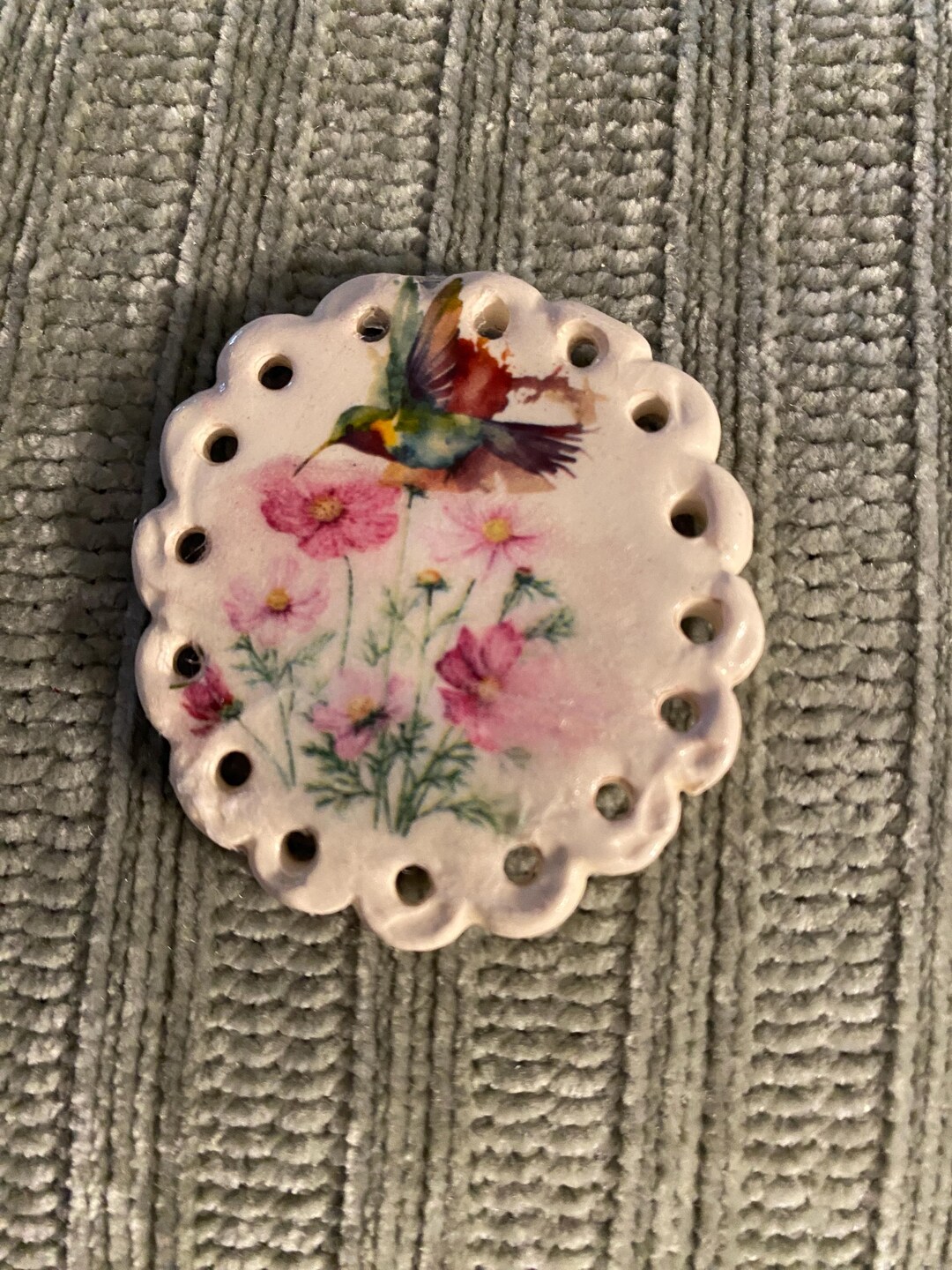 Cosmos Flower With Hummingbird Pine Needle Base 1 34/4'' X2'' #13 - Etsy