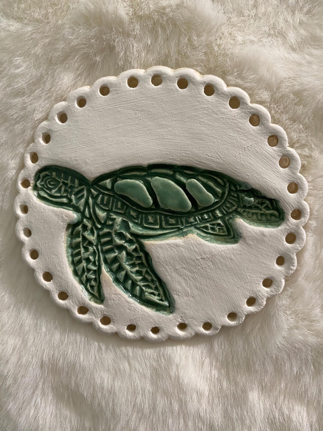 Stonewaresea Turtle Pine Needle Base 3 1/4'' X 3'' 46 - Etsy