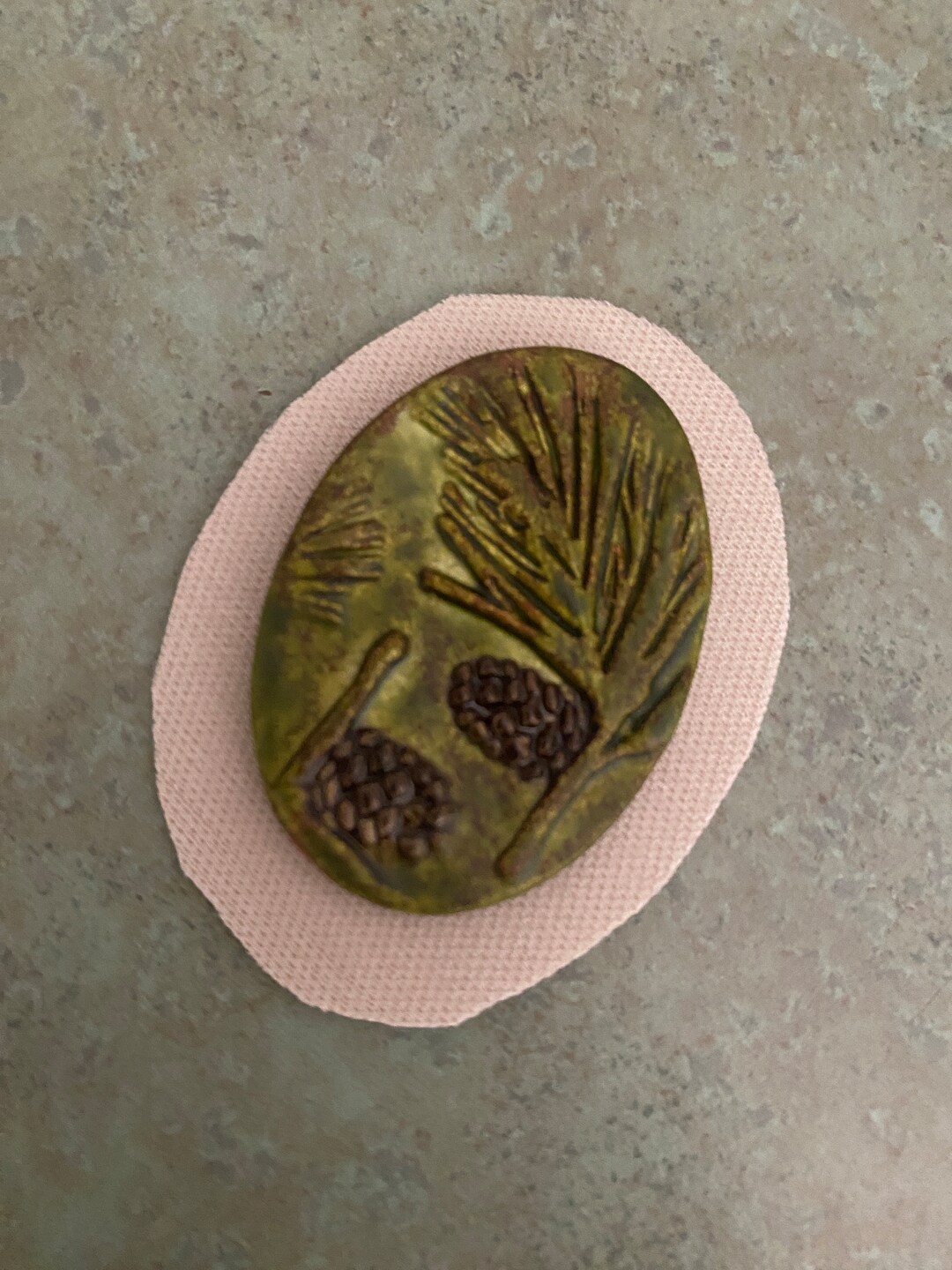 Pine Needle Pine Cone Base With Vinyl Backing Easy to Run Needle Though ...