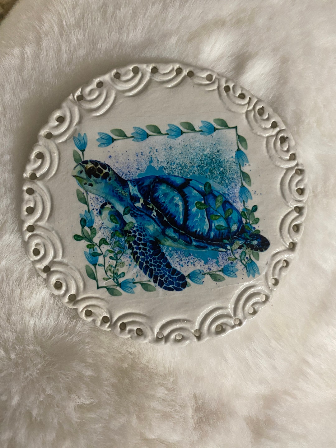 New New Stoneware----sea Turtle Pine Needle Base4 1/4'' #9 - Etsy