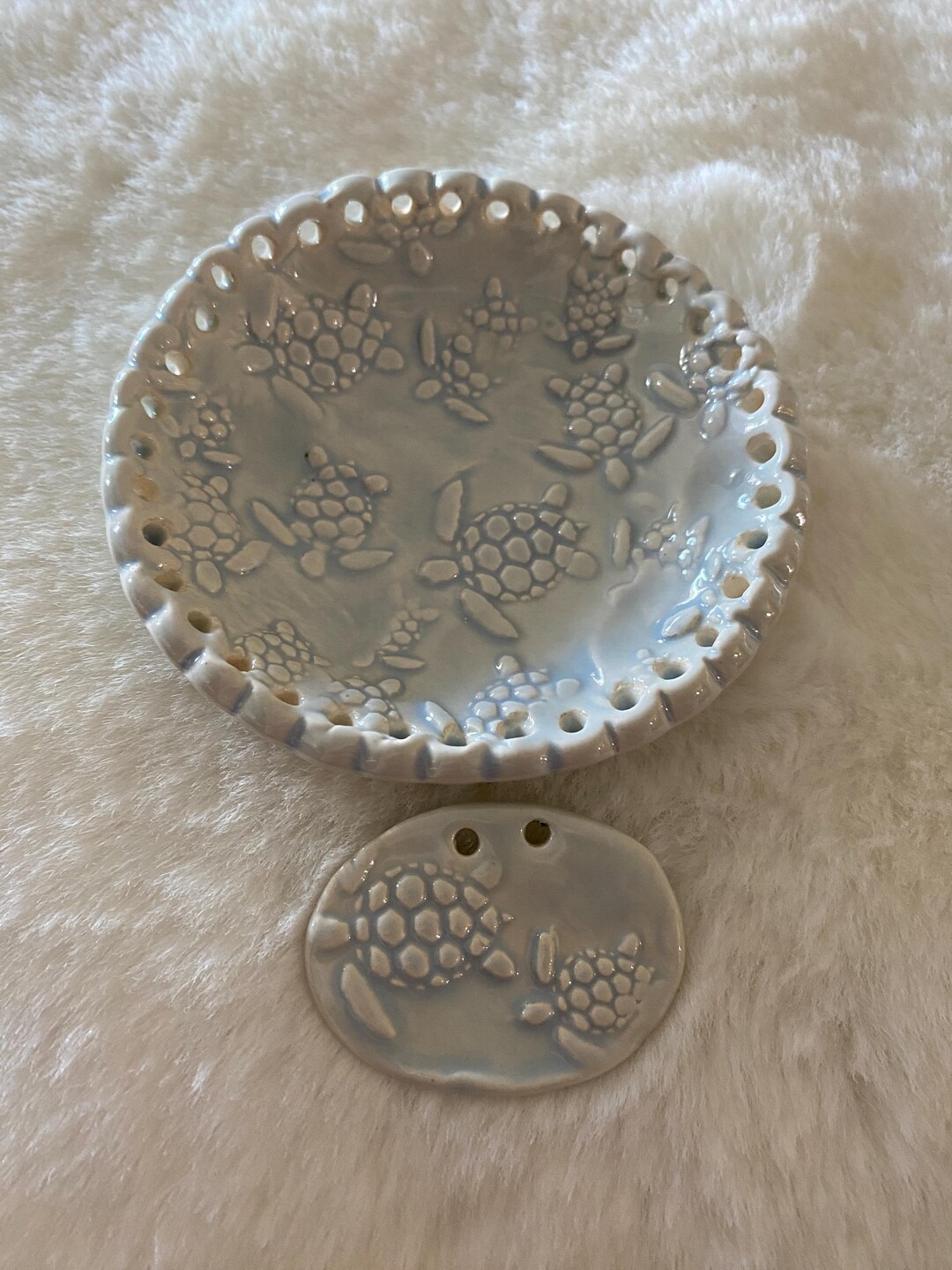Cutest Little Sea Turtle Pine Needle Bowl 3'' With Embellishment #19 - Etsy