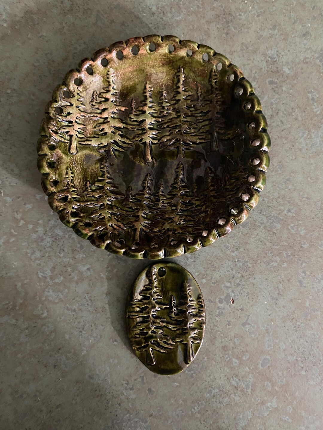 Stunning Pine Tree Pine Needle Bowl 3 1/4'' #56 With Embellishment - Etsy