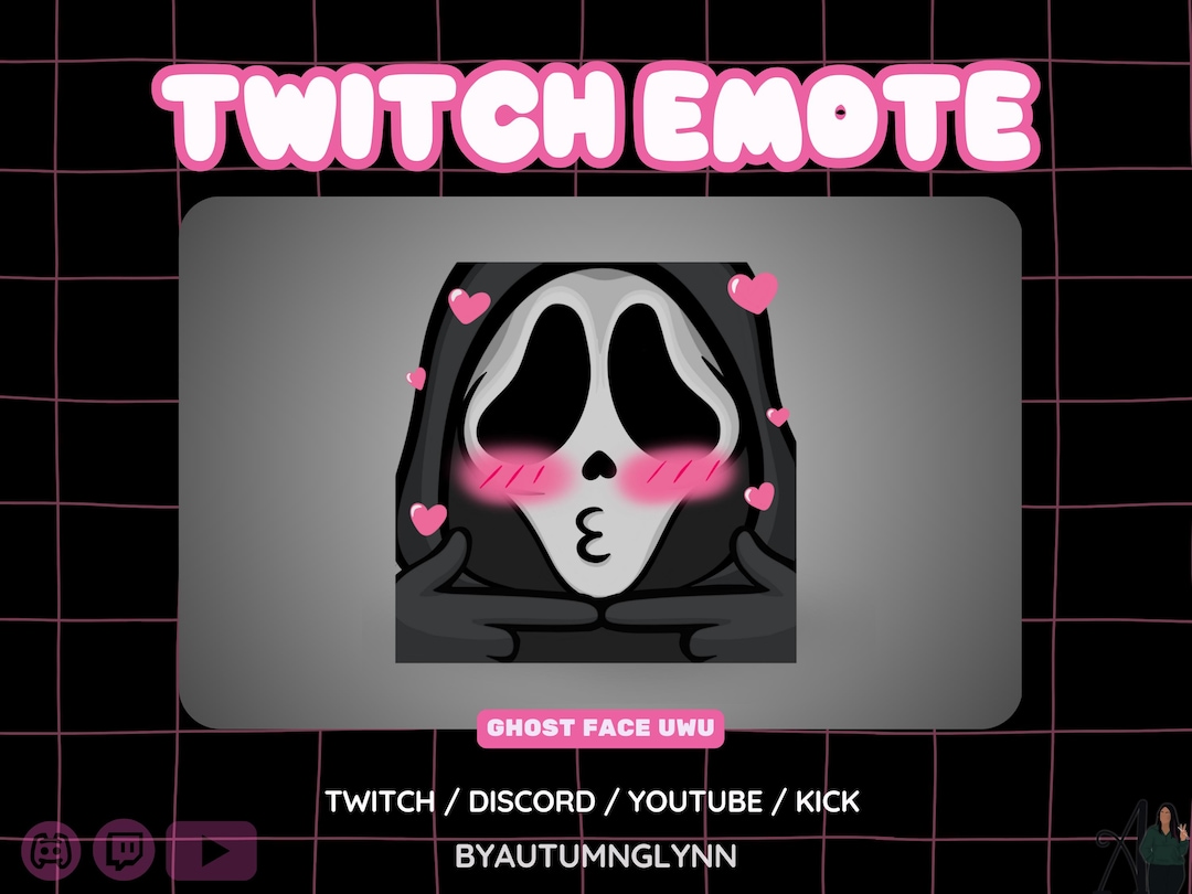 Cute Twitch Emote - Ghost Face Uwu Emote | DBD | Cute Scary Emotes ...