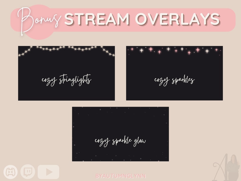 Cottagecore Twitch Emote Pack: Hand-drawn Pastel Streamer Assets ...