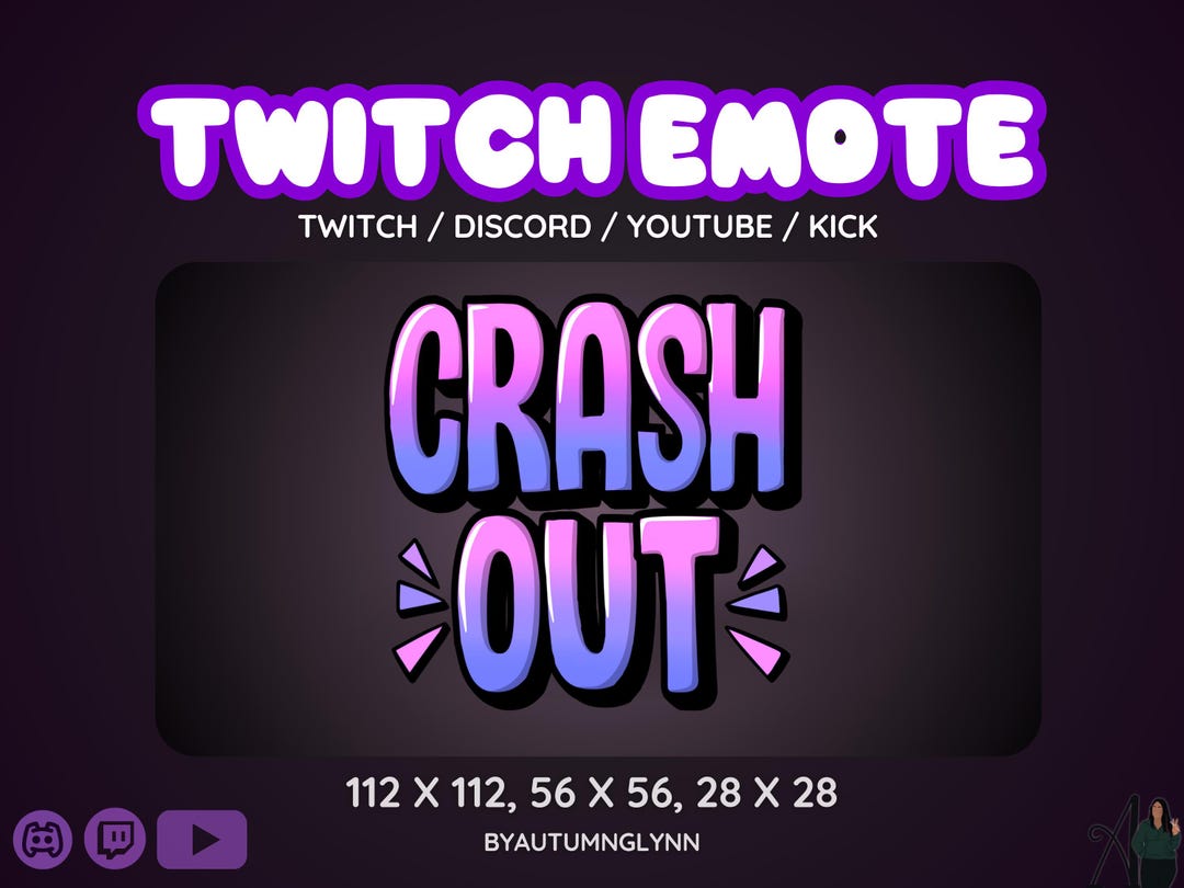 Crash Out Text Emote – Funny Static Twitch & Discord Reaction Emote ...