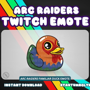 Arc Raiders Familiar Duck Twitch Emote | Rubber Duck | Scrappy | Bird ...