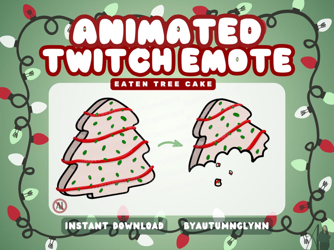 Animated Christmas Tree Cake Emote | Festive Holiday Emote | Falling ...