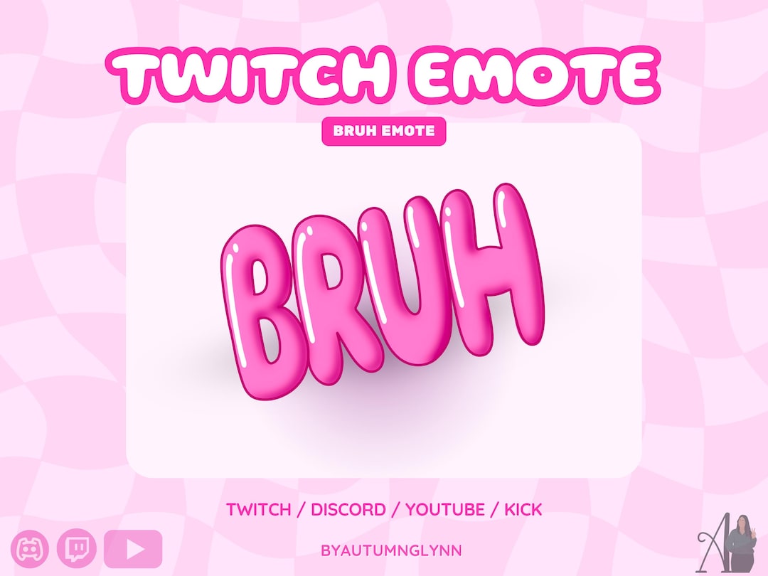 Pink BRUH Twitch Emote - Funny Text Emote (digital Download) - Etsy