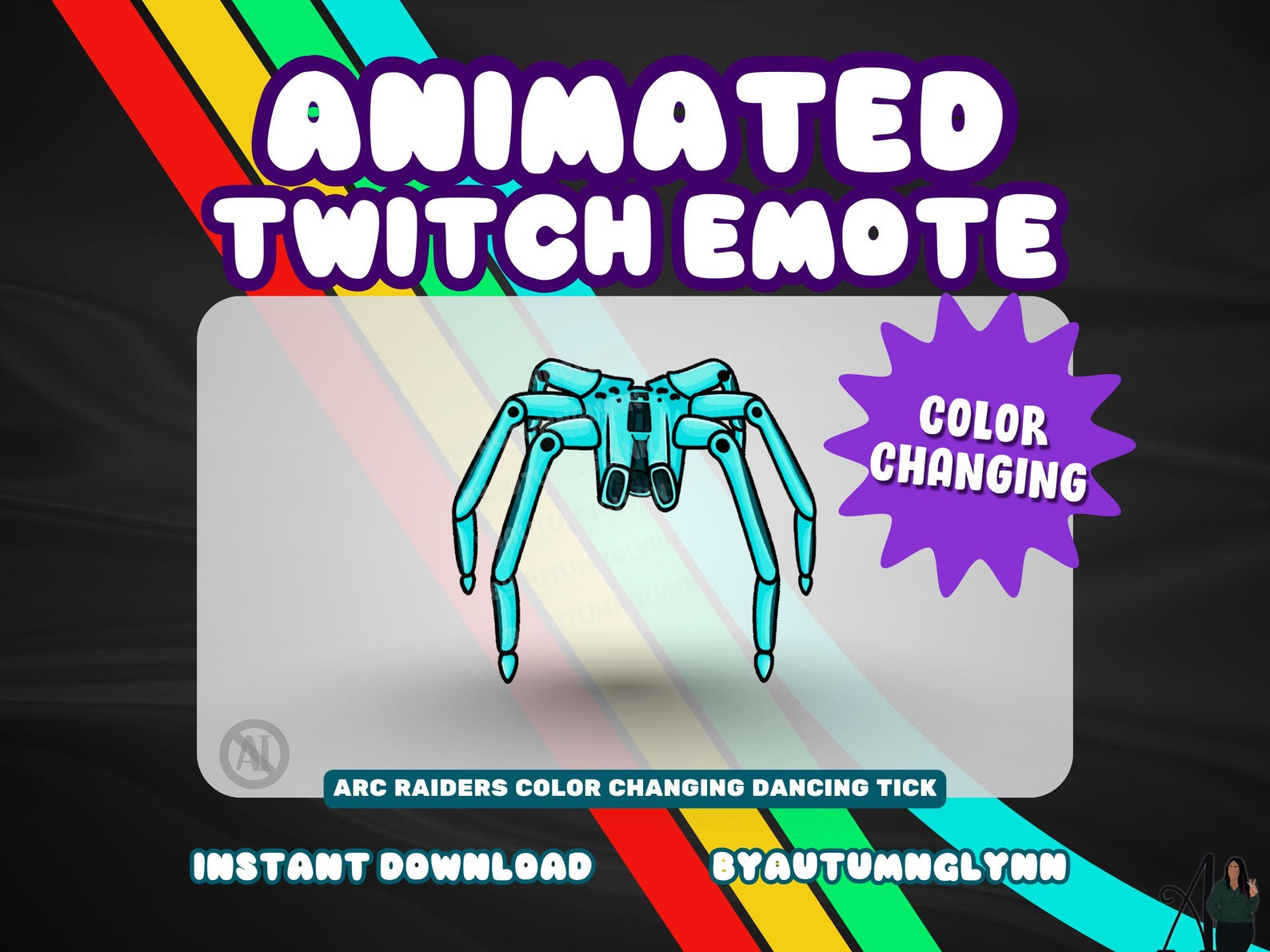 Animated Arc Raiders Emote for Twitch | Rainbow Dancing Arc Tick for ...