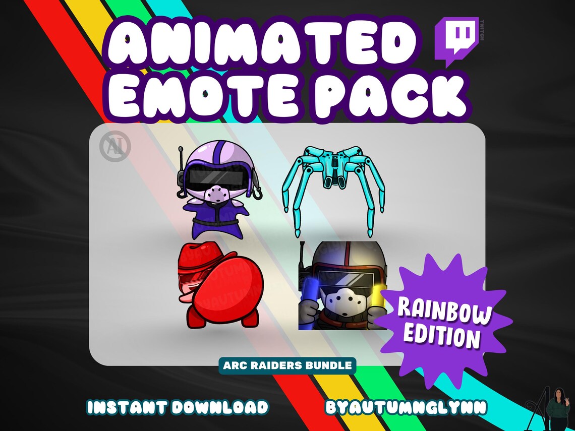Arc Raiders Animated Emote Bundle for Twitch RAINBOW Pack | Dancing Arc ...