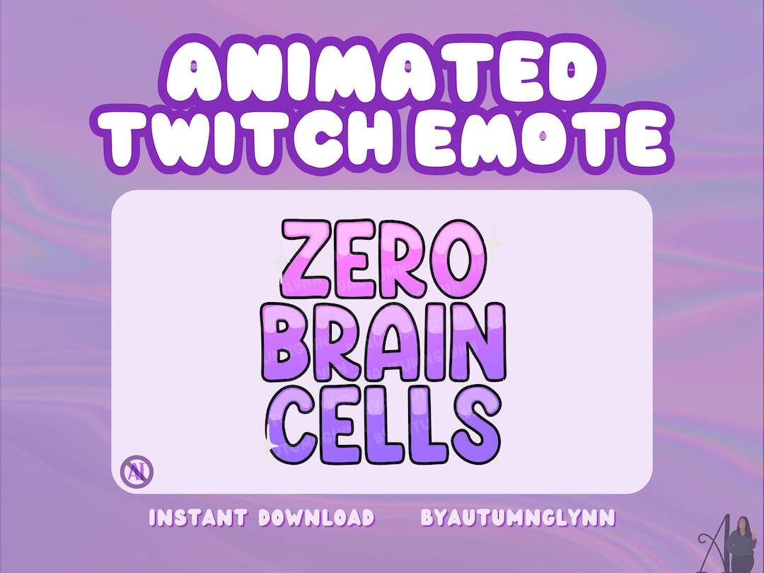 Animated Zero Brain Cells Emote for Twitch | Animated Funny Text | Text ...