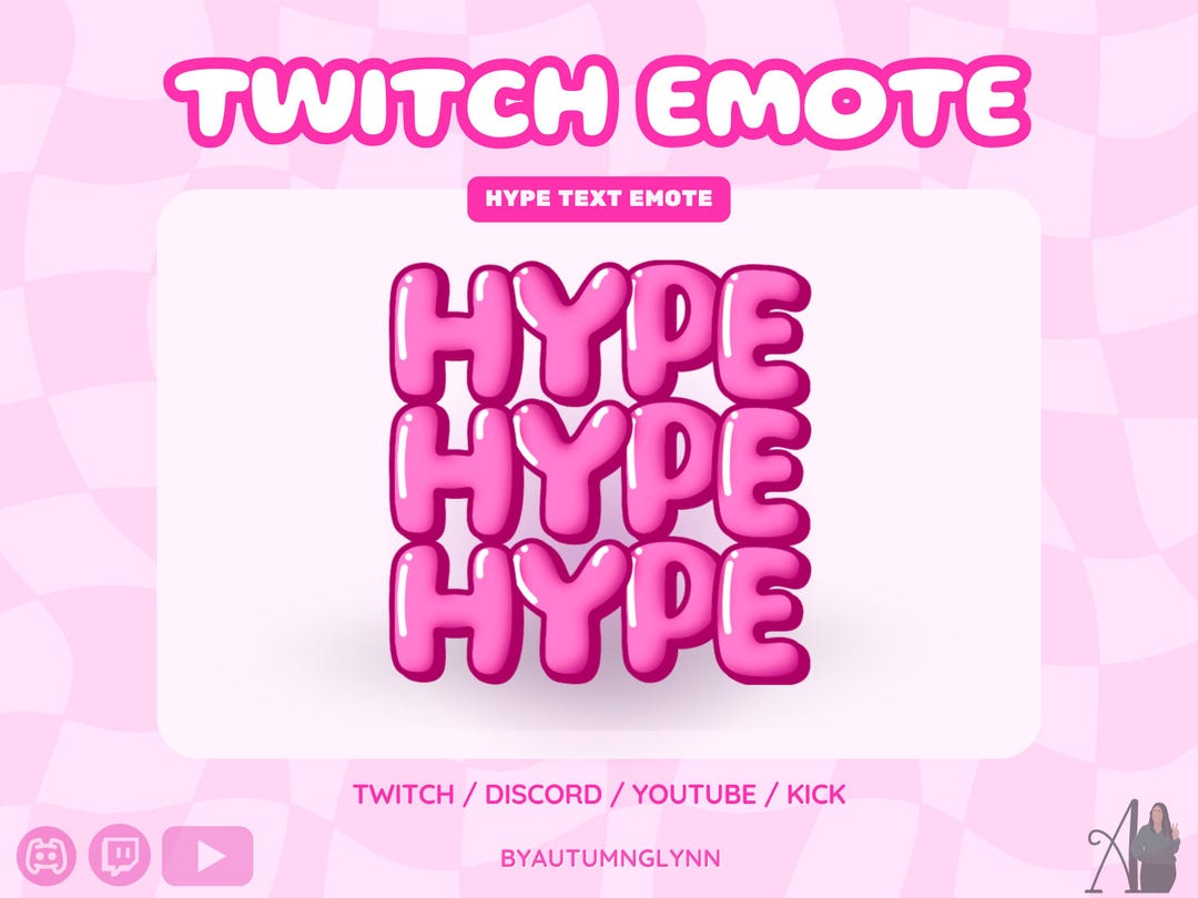 Cute Twitch Emote - HYPE Text Emote | Cute Twitch Emote | Hype | Cute ...