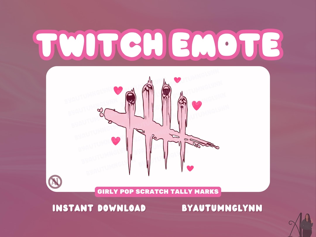 Cute Scratch Tally Mark Emote for Twitch | Girly Pink DBD / Dead by ...