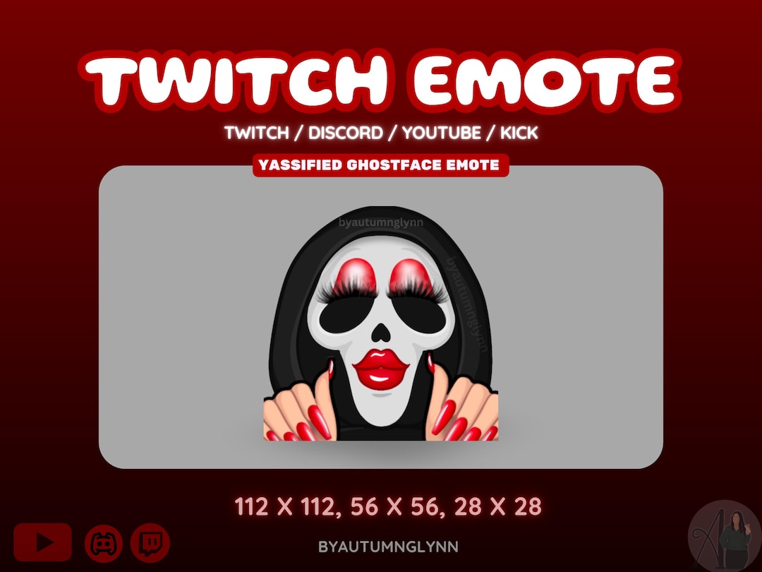 Funny Twitch Emote - Yassified Ghostface Emote | Scream Emote | Dead by ...