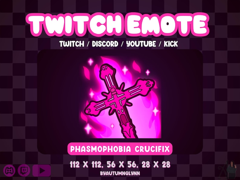 Cute Twitch Emote - Phasmophobia Crucifix Pink Emote | Phas | Cute ...
