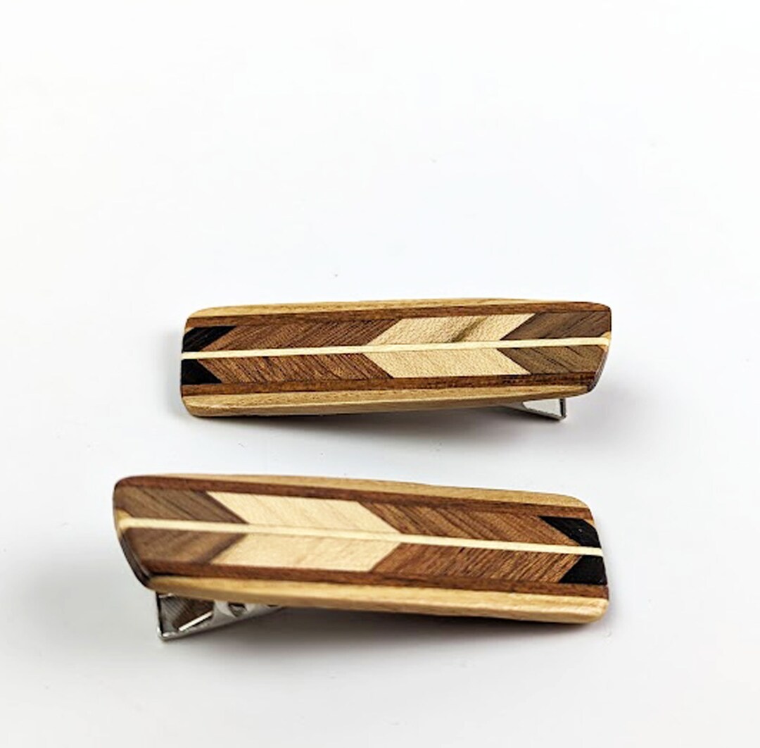 SAPELE MAPLE Wooden Hair Clips Alligator BOHO Natural Fall Eco ...