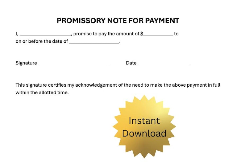 Promissory Note for Payment || Personal Loan Agreement || Pdf, Doc ...