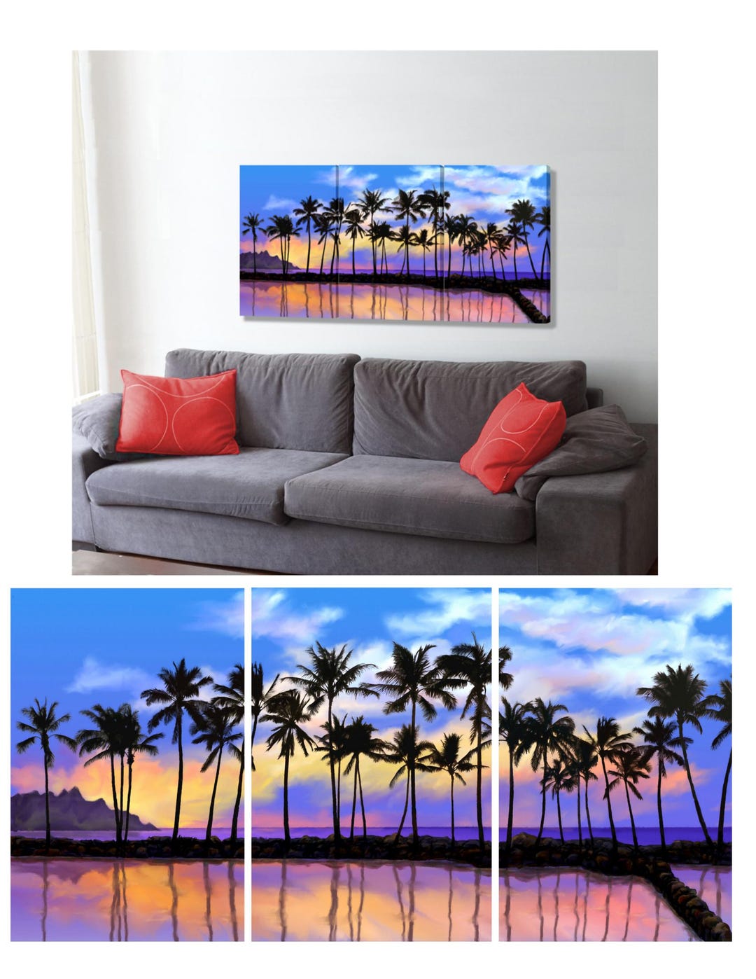 Ancient Fish Pond, a Triplet Canvas Print - Etsy