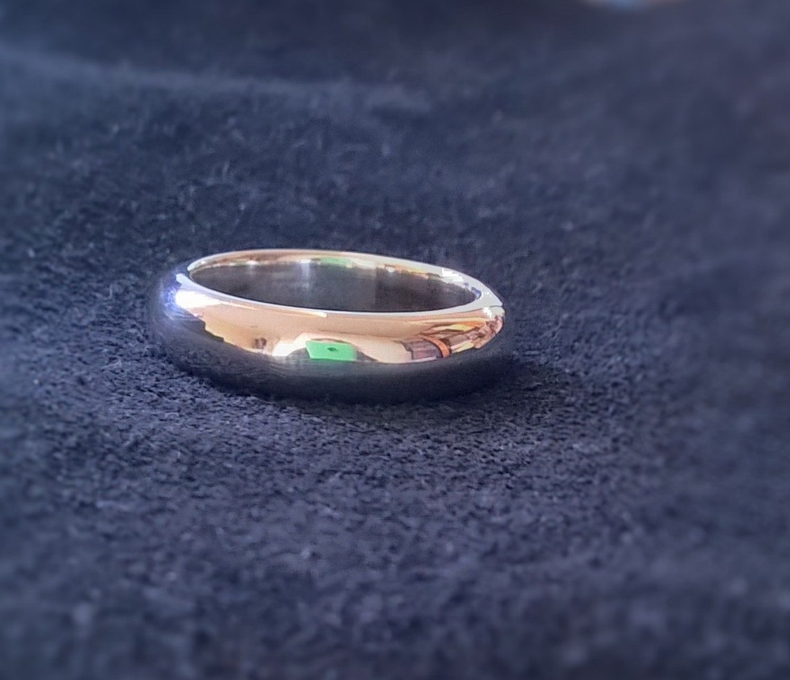 Mens D Shape Wedding Band Ring 6mm 8mm Wide Solid Sterling - Etsy UK