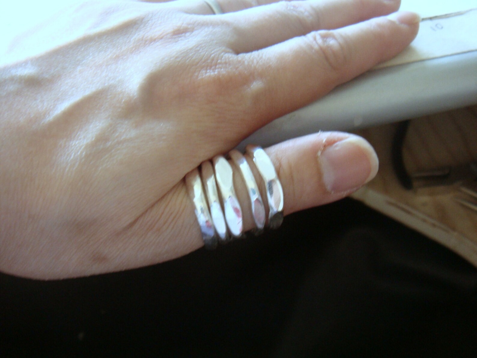 Simple faceted silver ring sterling silver ring hammered | Etsy