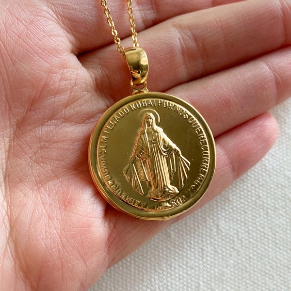 Virgin Mary Necklace - Etsy
